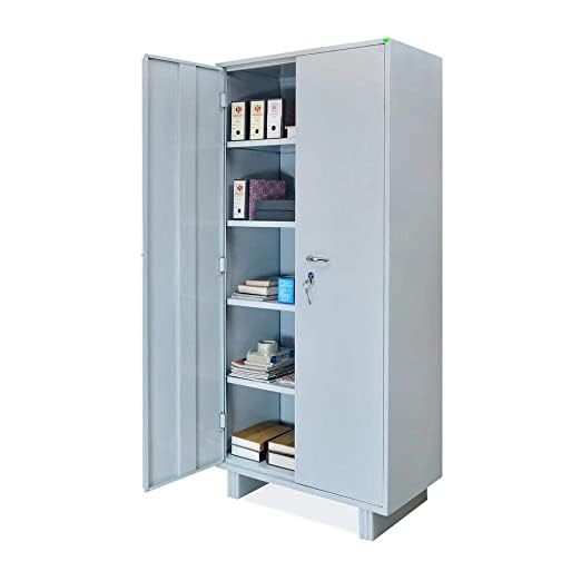 S.D.Steel Furniture Iron Metal 2 Doors Wardrobe for Home Office Grey ...