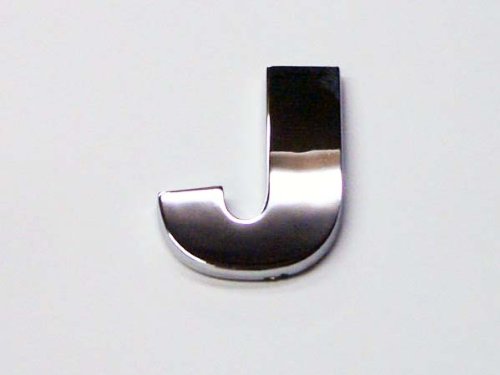 PhoneCaseWorld Chrome Look Letter J Car Decal/Badge - Comes with Self ...