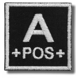 A Positive Blood Group Square Patch Embroidered 3 INCH Patch Sew On ...