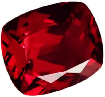 Amazon.com: Blood-red Ruby Rectangle Faceted Gemstone Cushion Cut Ruby ...