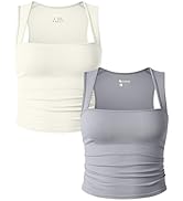 OQQ Women's 2 Piece Tank Tops Crew Neck Sleeveless Basic Stretch ...