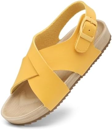 Cubufly Kids Sandals Cross Strappy Open Toe Plat Girl Boy Summer Shoes ...
