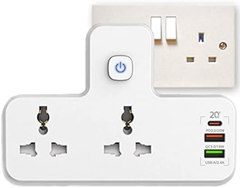 USB Double Plug Adapter Extension Plug Multi Plug QC PD Fast Charger 2 ...