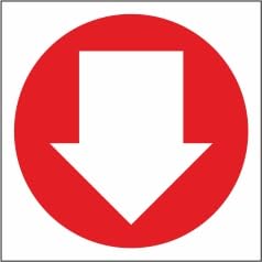 Down arrowSafety sign sticker, PVC waterproof sign sticker : Amazon.in ...