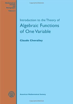 Amazon.com: Introduction to the Theory of Algebraic Functions of One ...