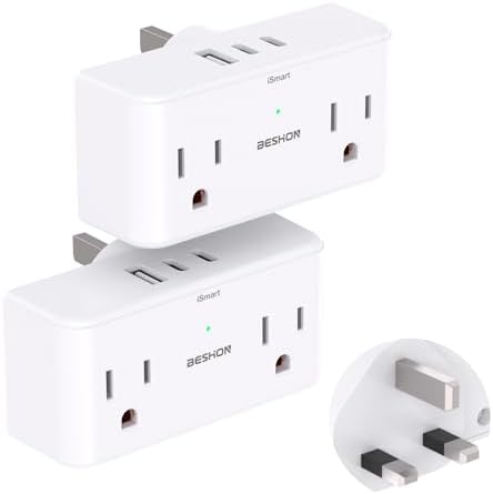 Amazon.com: 2 Pack US to UK Ireland Travel Plug Adapter, Type G Travel ...