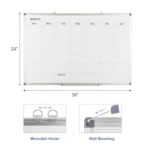 Snapklik.com : Comix Magnetic Dry Erase Calendar Whiteboard, 36 X 24 ...