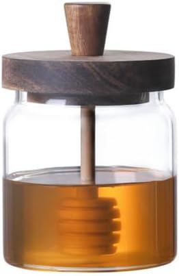 Amazon.com: ANSQU Honey Pot, Airtight Glass Honey Jar with Dipper Stick ...