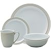 Denby - Linen Cream White Dinner Set for 1-4 Piece Ceramic Tableware ...