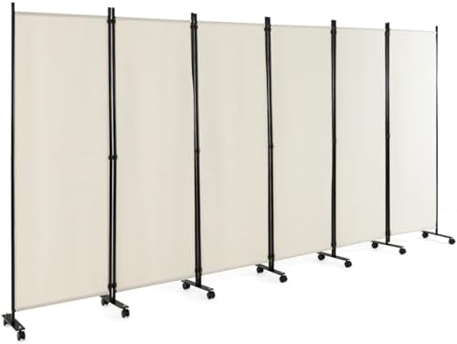 Giantex 6 Panel Room Divider, 132''W x 68''H Large Folding Privacy ...