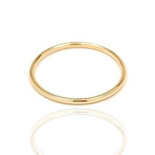 Amazon.com: 14K Gold Filled Stacking Rings, 1mm 14K Gold Filled ...