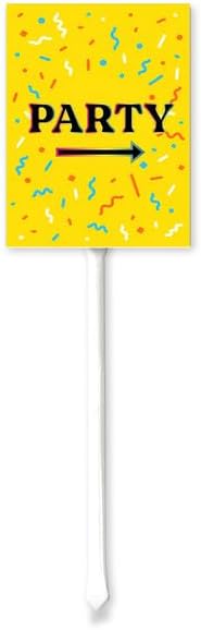 Amazon.com : Bidesign (8X12) IN Party This Way Yard Signs Arrow With ...