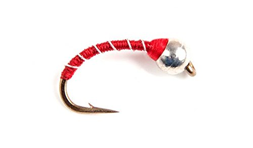 Red Zebra Midge Tungsten Bead Head Fly Size 16 (One Dozen) : Amazon.in ...