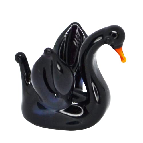 Amazon.com: 1" Art Glass Swan Statue Figurine Blown Glass Swan Mini ...
