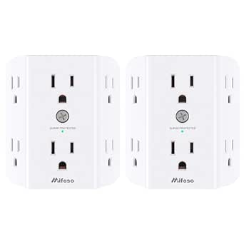2 Pack Surge Protector Outlet, Outlet Splitter, Multi Plug Wall Outlet ...