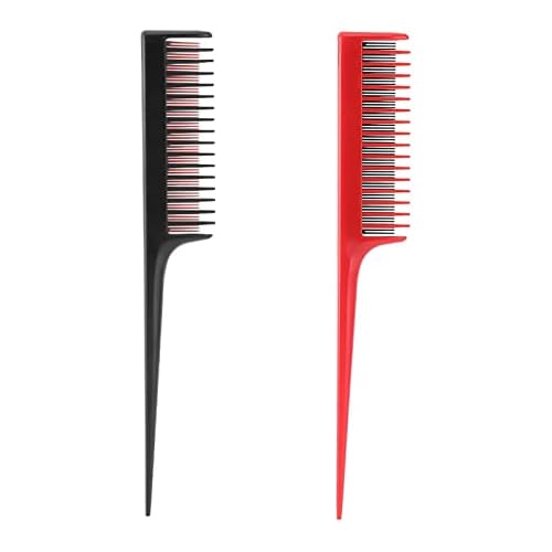 "2Pcs Hairdressing Back Combing 3-row Teeth Teasing Comb Plastic ...