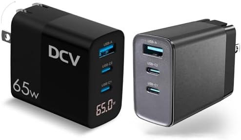 Amazon.com: DCV 65W USB C Charger, GaN 3-Port Fast Charging Block with ...