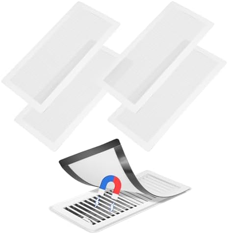 White Floor Register Vent Screen Cover 4"x10" Magnetic, Perfect for ...