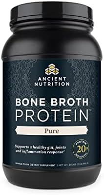 Amazon.com: Ancient Nutrition Bone Broth Protein Powder, Pure, 20 ...