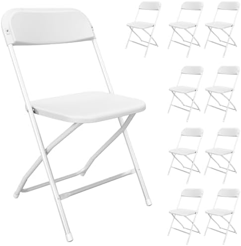 Amazon.com: Chivari Plastic Folding Chair, 10 Pack, 650lb Weight ...