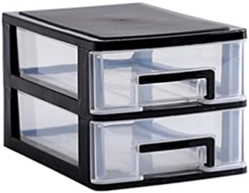 Cabilock Plastic Storage Drawers, 2 Drawers Storage Unit Desktop ...