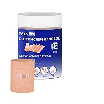 Tata 1mg Cotton Crepe Bandage Relieves Muscle Pain And Joint Strain For ...