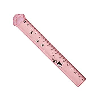 HUIZHILANXIN Plastic Straight Ruler - Cat Paw Shaped, Shatterproof ...