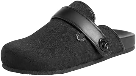 Amazon.com | COACH Womens Blake Clog in Signature Textile Jacquard Black 5 Medium | Mules & Clogs