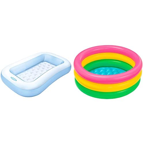 Buy Intex Inflatable Rectangular Pool, Multi Color&Intex Baby Bath Tub ...