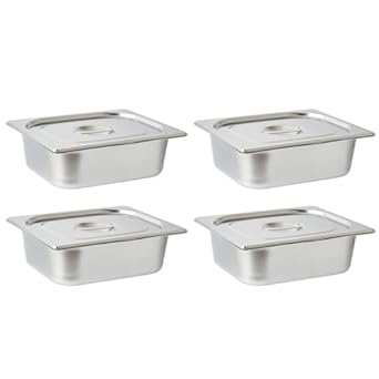 Amazon.com: ERFEI 4 Pack Hotel Pan,4-Inch Deep Steam Table Pan 1/2 Half ...