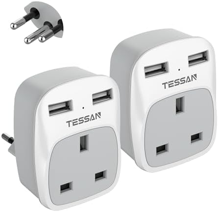 LUKELI 4 Pack UK to Switzerland Plug Adapter Swiss Adaptor Plug ...