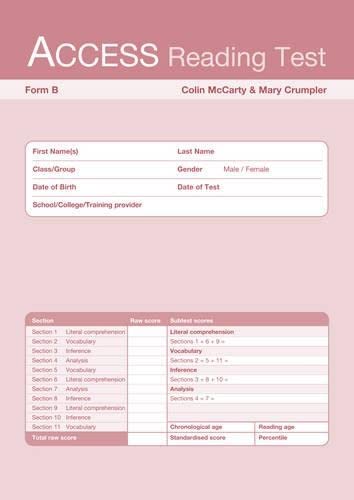 Access Reading Test: Colin Mccarty: 9780340912829: Amazon.com: Books