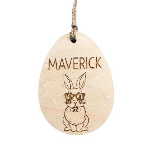 Amazon.com: Personalizee Easter Basket Tag, Bunny Engraved Custom Name ...