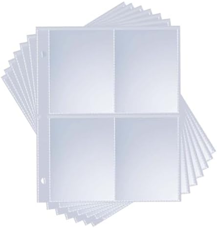 Amazon.com: Trading Card Sleeves Binder 100 Pack 4 Pocket Pages,Sheet ...