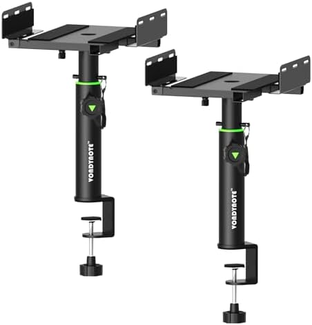 Amazon.com: Vondynote Set of 2 Dual Side Clamping Studio Monitor Stands ...