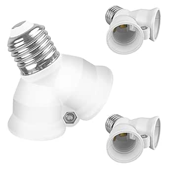 2 in 1 E26 Light Socket Splitter Adapter, E26 E27 Adapter Converter for ...