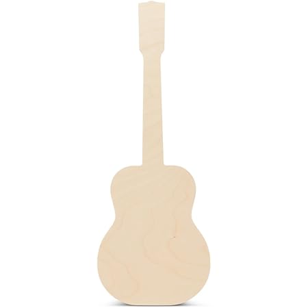 Amazon.com: Unfinished Guitar Cutout, 18", Pack of 5 Unpainted Wood ...