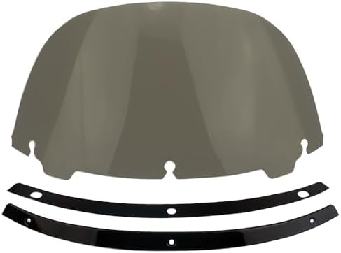 Amazon.com: 10.5inch Smoke Windshield + Gloss Black Windshield Trim ...