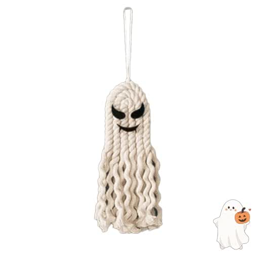 Amazon.com: Macrame Cute Ghost Halloween Decor, Handmade Rope Ghosts ...