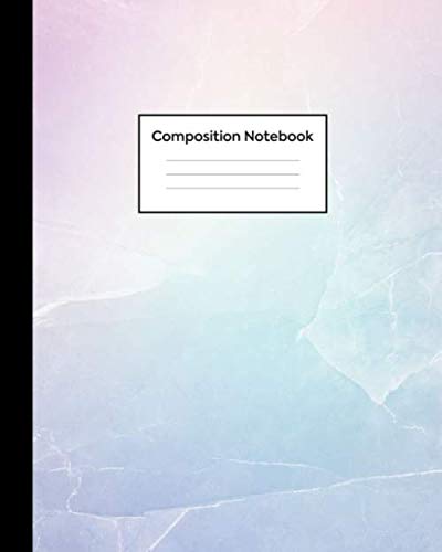 Composition Notebook: Wide Rule - Rainbow Quartz - Marble Compositon ...