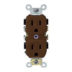 Leviton 5-15R Duplex Receptacle Commercial - Brown CR15 (Box of 10 ...