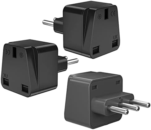 [3 Pack] UK to Italy Plug Adapter, UK to 3 Pin Italy Travel Adaptor,UK ...