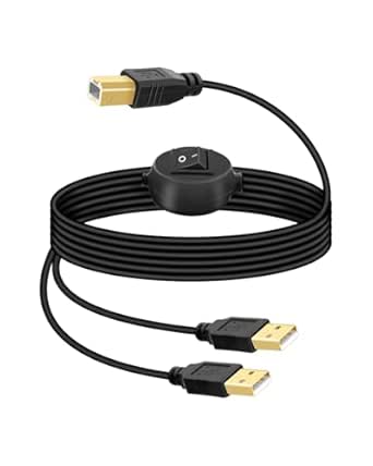 Amazon.com: RIIEYOCA 2 in 1 USB Printer Splitter Cable, USB A Male to ...