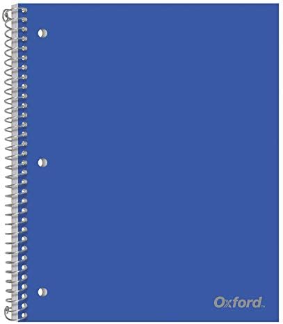 Amazon.com : Oxford 1-Subject Poly Notebook, 8.5 x 11 inches, 3-Hole ...