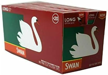 Swan Long Extra Slim Filter Tips (26mm) - 80 Filters per Pack (20 ...