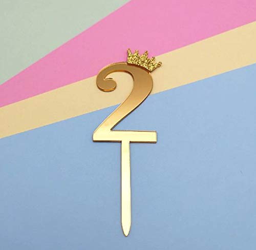 Jeetus Gold Number 2 Cake Topper Happy Birthday Cake Topper ...
