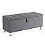 Home Source Large Padded Ottoman Storage Chest, Dark Grey Box Seat ...