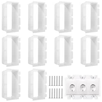 yeesport 10 Pcs Electrical Box Extenders, BE3-3 Electrical Outlet Box Extenders with 62 Screws ...