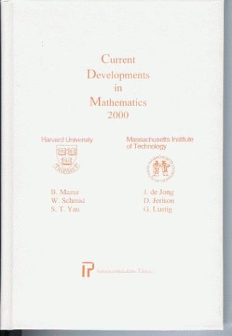 Buy Current Developments in Mathematics 2000 (International Press) Book ...