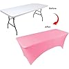BDDC Spandex Table Cover, Hot Pink Tablecloth 6FT, Fits Tables Size ...